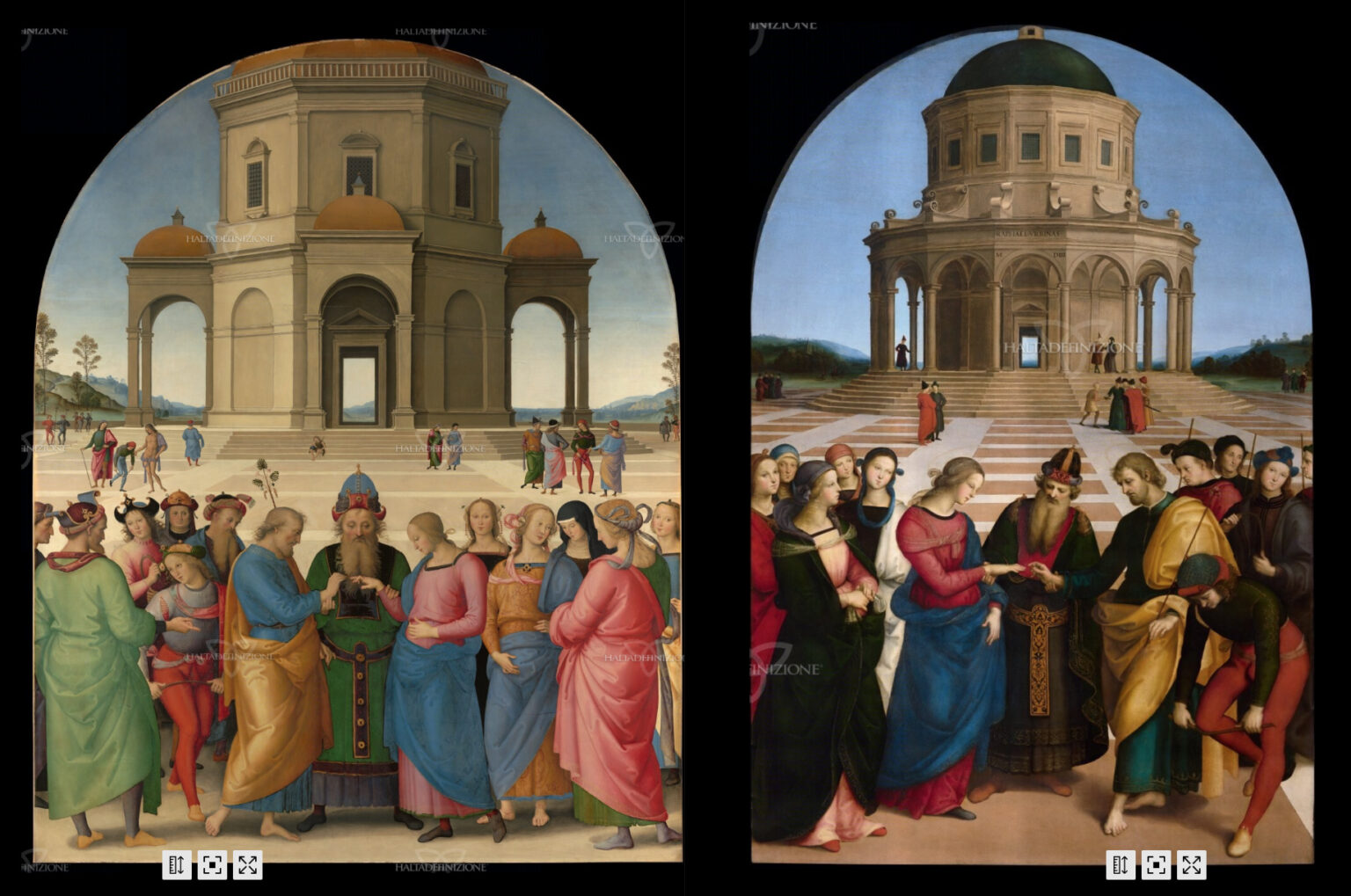 Lo “Sposalizio della Vergine” di Raffaello e di Perugino a confronto ...