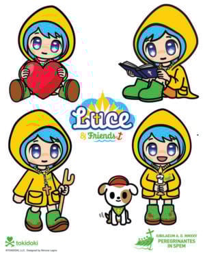 L'artista Simone Legno disegna “Luce” la mascotte del Giubileo 2025