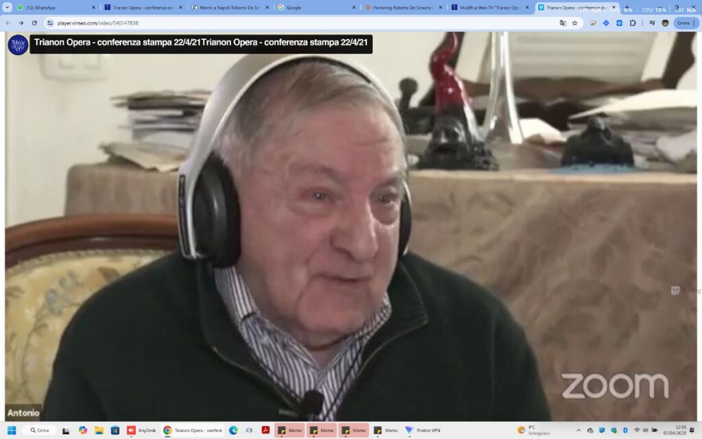 Morto il musicista napoletano Roberto De Simone