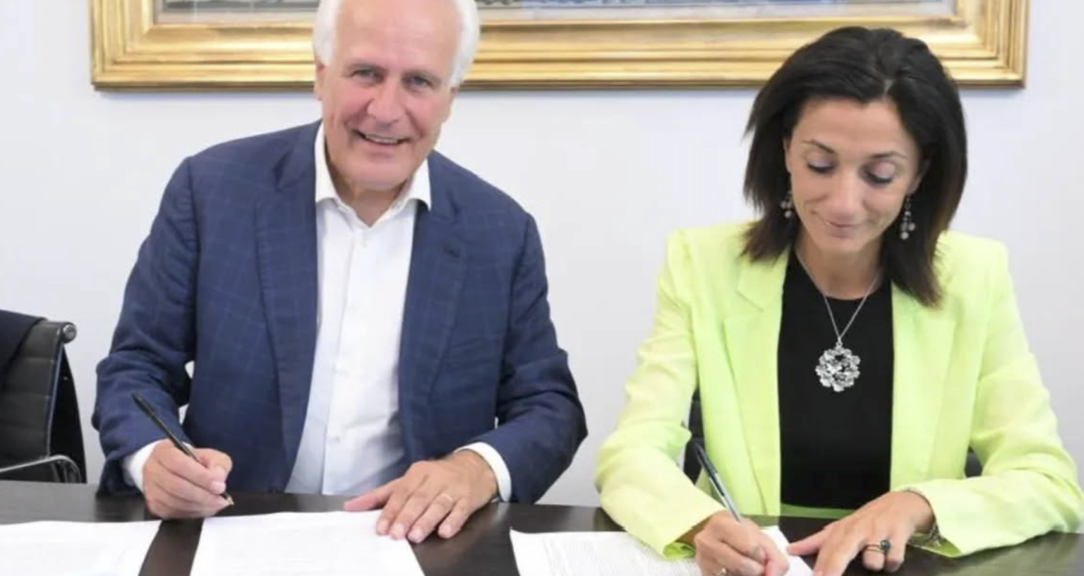 Eugenio Giani e la sua assessora alla cultura Cristina Manetti in Toscana