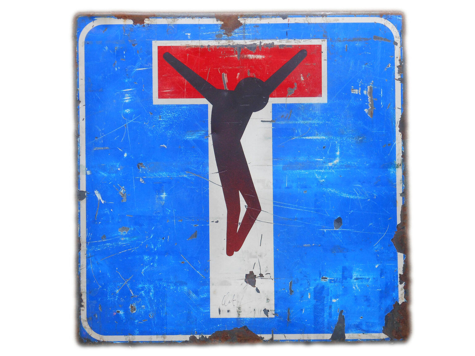 A Firenze hanno distrutto l'Uomo Comune dello street artist Clet